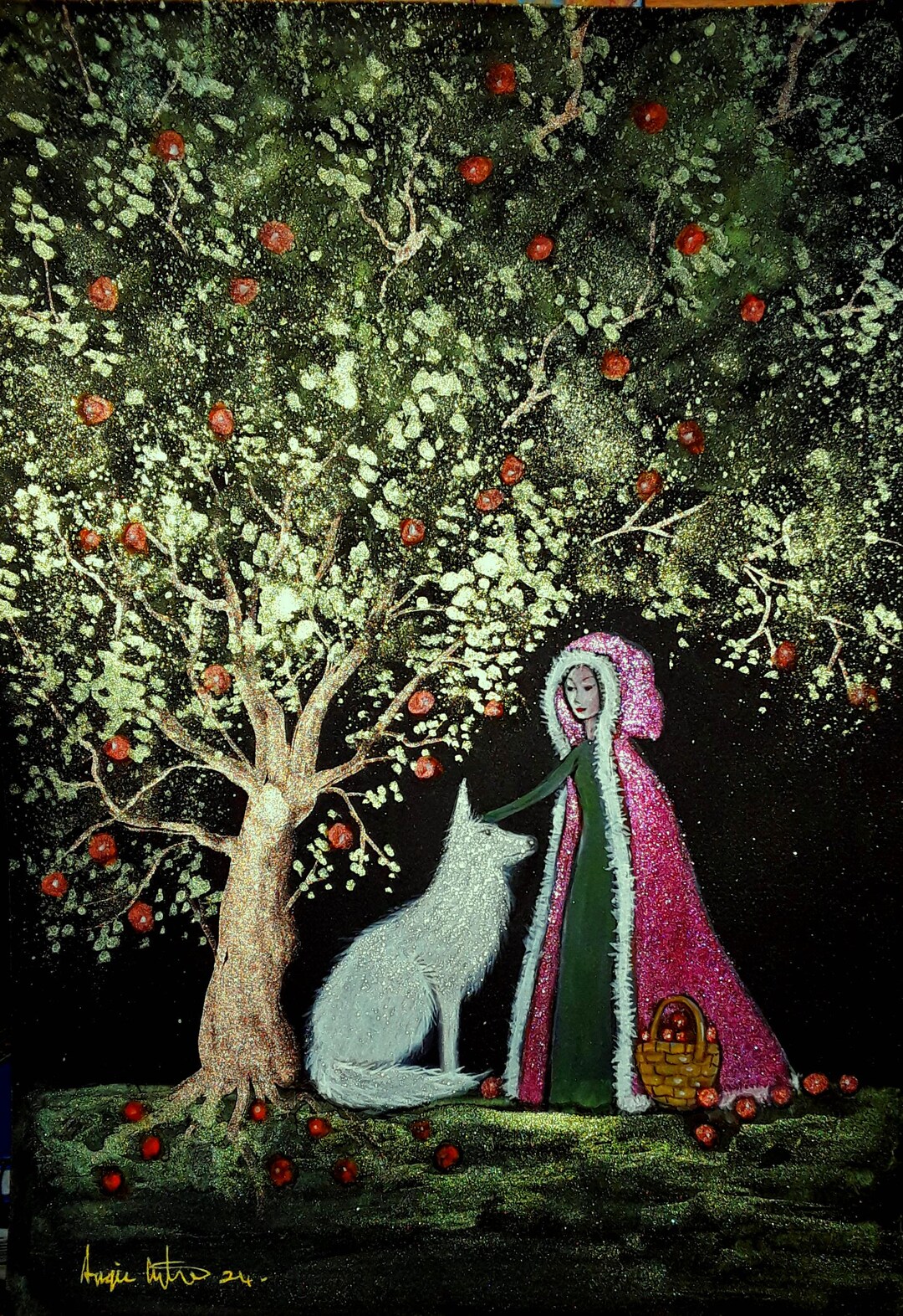 Red Riding Hood, Wolf, Fairy Tale, Mystical Print, Little Red and the ...