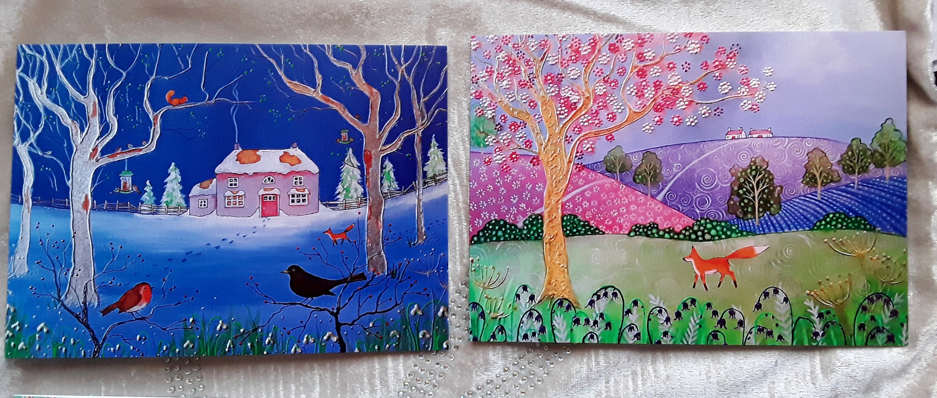 The Spring Collection - Set of four card featuring my original spring ...