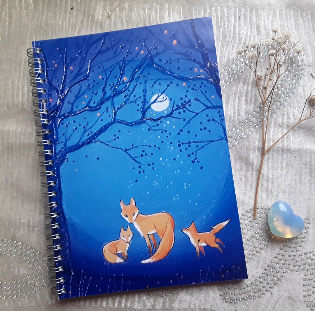Fox Notebook - A5/C5 Notebook - Mothers Day - Fox and Cubs - Fox ...