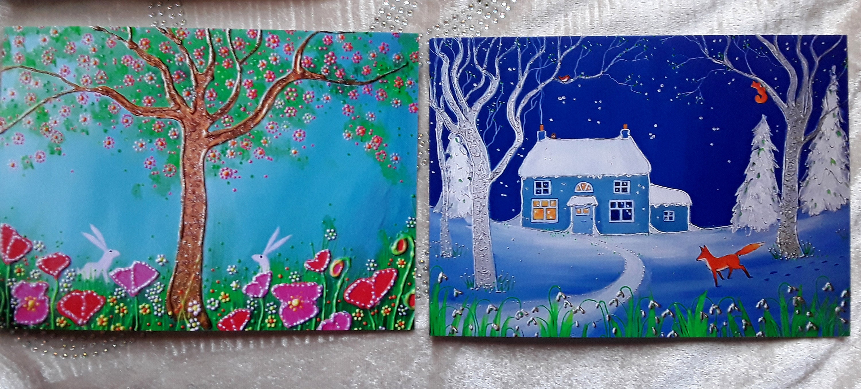 The Spring Collection - Set of four card featuring my original spring ...