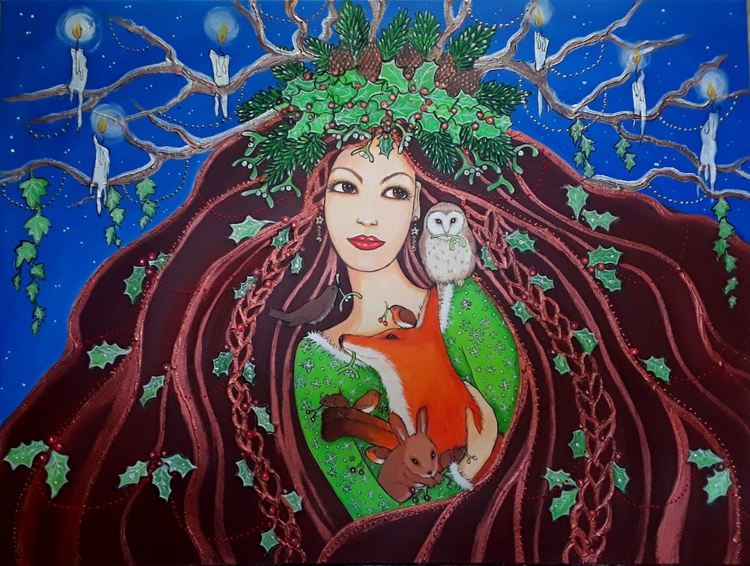 Yule Goddess - Goddess Print - Pagan - Wiccan - Winter Goddess - Etsy UK