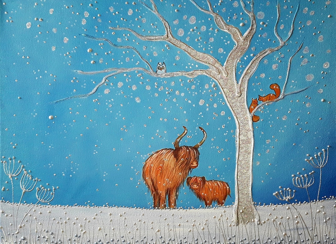Highland Cow Print - Heeland Coos - Highland Cow and Calf - Etsy