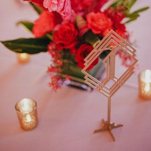 Art Deco Table Numbers, Art Deco, Wedding Table Numbers, Gold Table ...