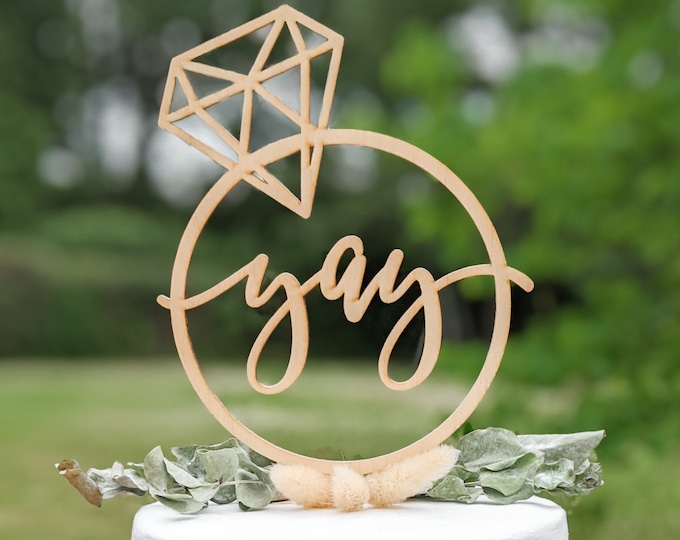 Yay Wedding Cake Topper Gold Wedding Cake Topper Bridal - Etsy