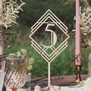 Art Deco Table Numbers, Art Deco, Wedding Table Numbers, Gold Table ...