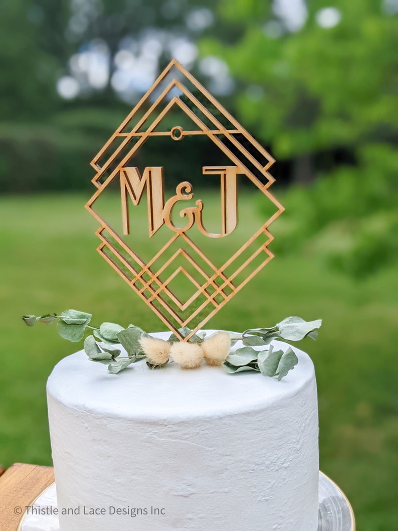 Custom Art Deco Cake Topper Vintage Wedding Cake Topper - Etsy