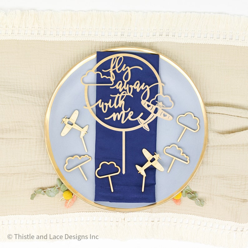 Airplane Travel Cake Topper Fly Away With Me Wedding Cake - Etsy