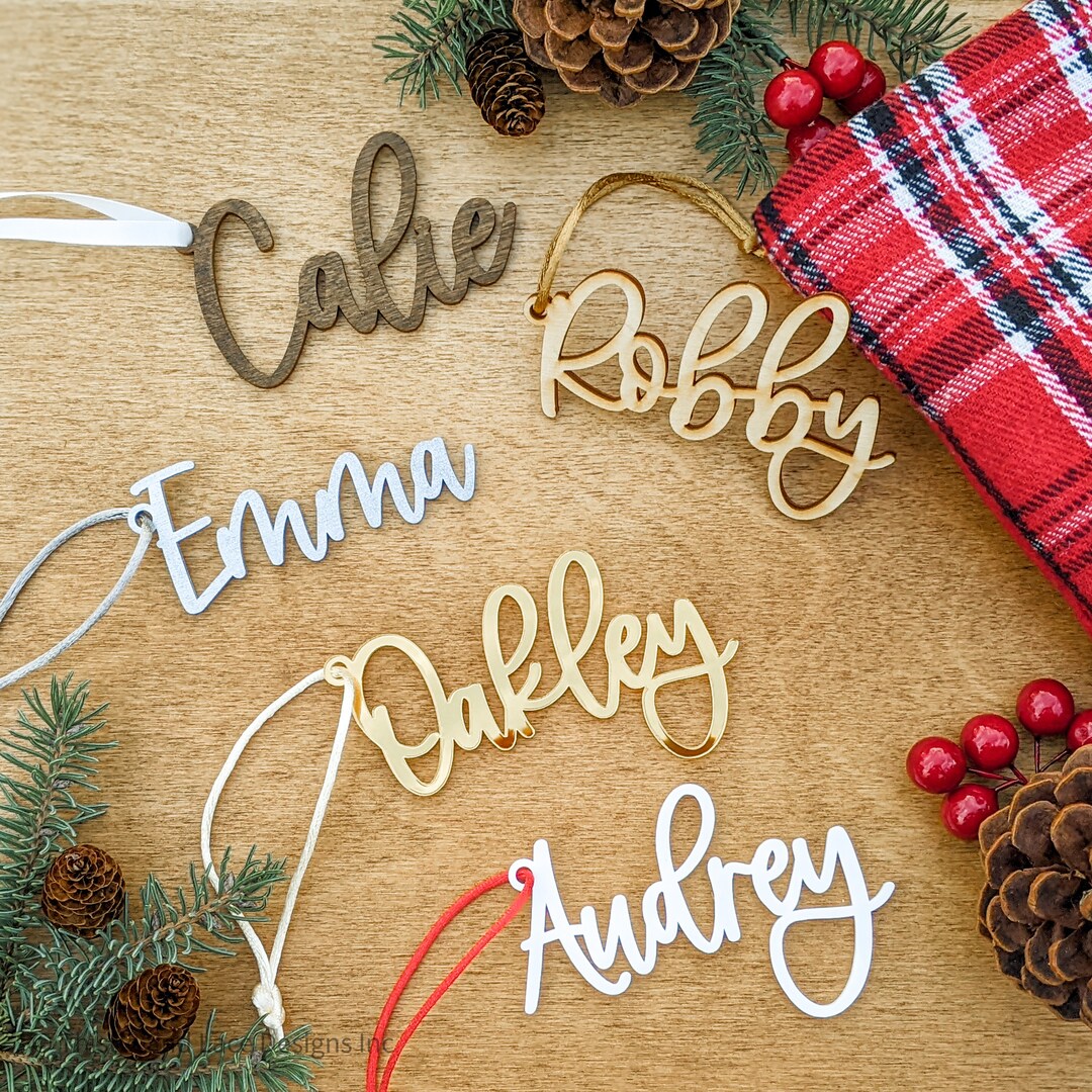 Personalized Laser Cut Wooden Christmas Stocking Name Tags and Gift ...