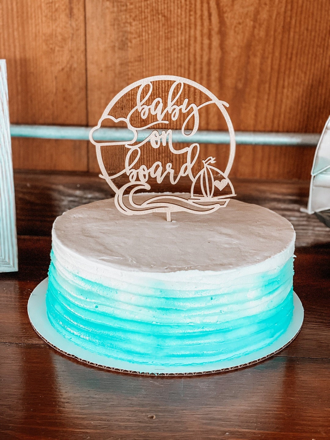 Baby on Board Cake Topper, Nautical Baby Shower Decor, Sailboat Cake ...