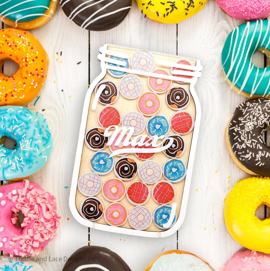 Donut Reward Jar Tokens, Personalized Reward Jar, Doughnut Reward ...