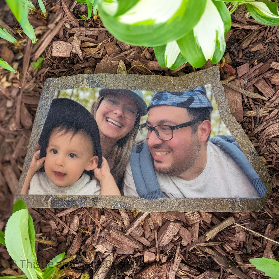 Personalized Garden Stone, Family Portrait, Family Garden Stone, Father ...
