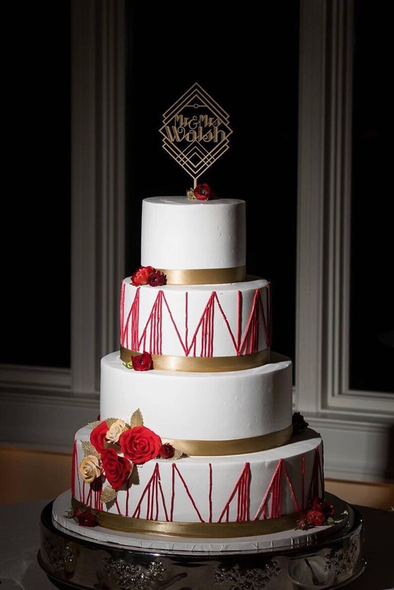 Custom Art Deco Cake Topper Vintage Wedding Cake Topper | Etsy Australia