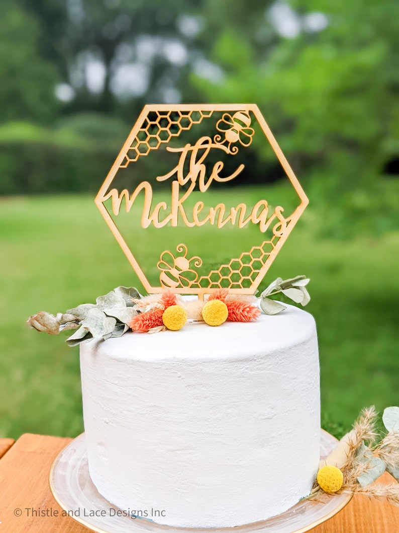 Bee Wedding Cake Topper Custom Cake Topper Unique Cake - Etsy