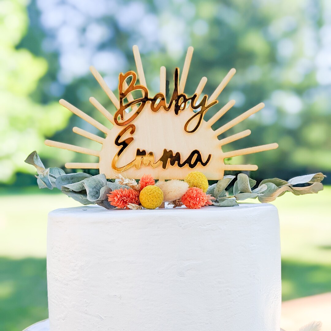 Sun Cake Topper, Boho Sun Baby Shower Cake Topper Sunshine Party Decor ...