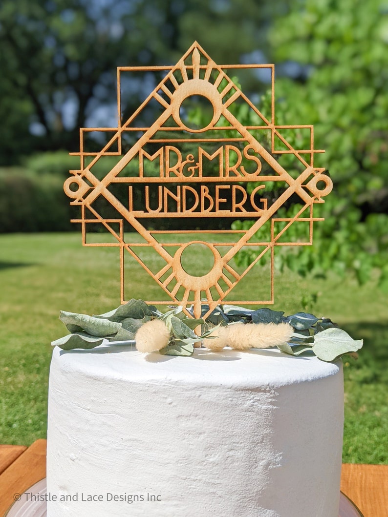 Custom Art Deco Cake Topper Vintage Wedding Cake Topper - Etsy