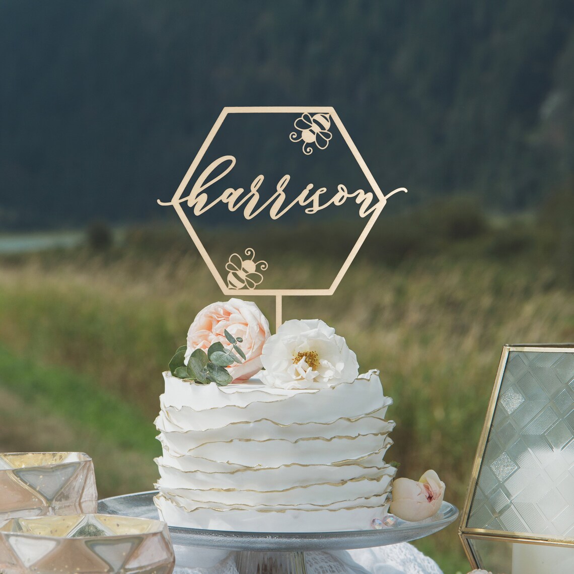 Bee Custom Cake Topper Bumble Bee Birthday Cake Topper Bee | Etsy