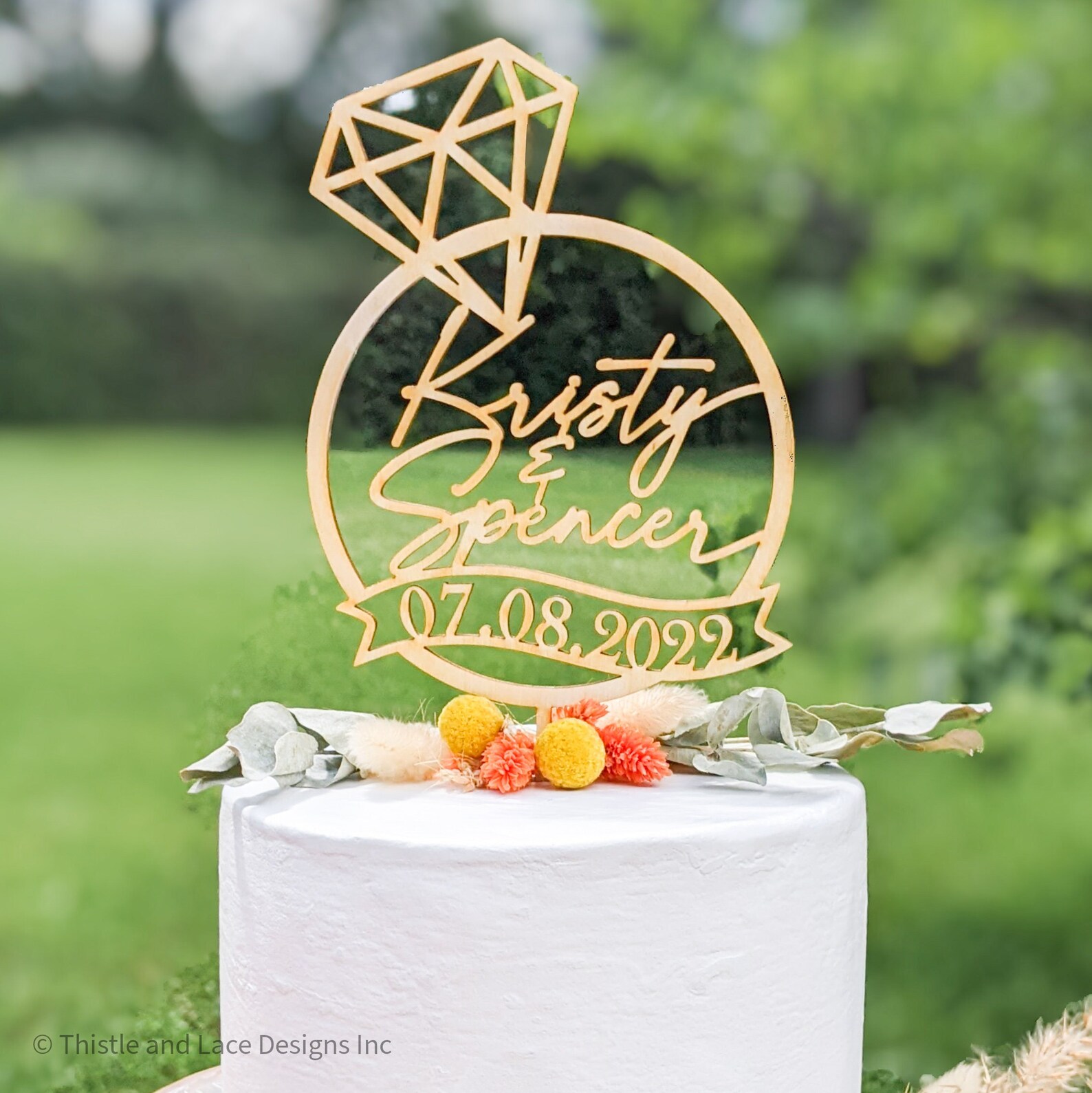 Personalized Engagement Cake Topper Engaged Cake Topper - Etsy