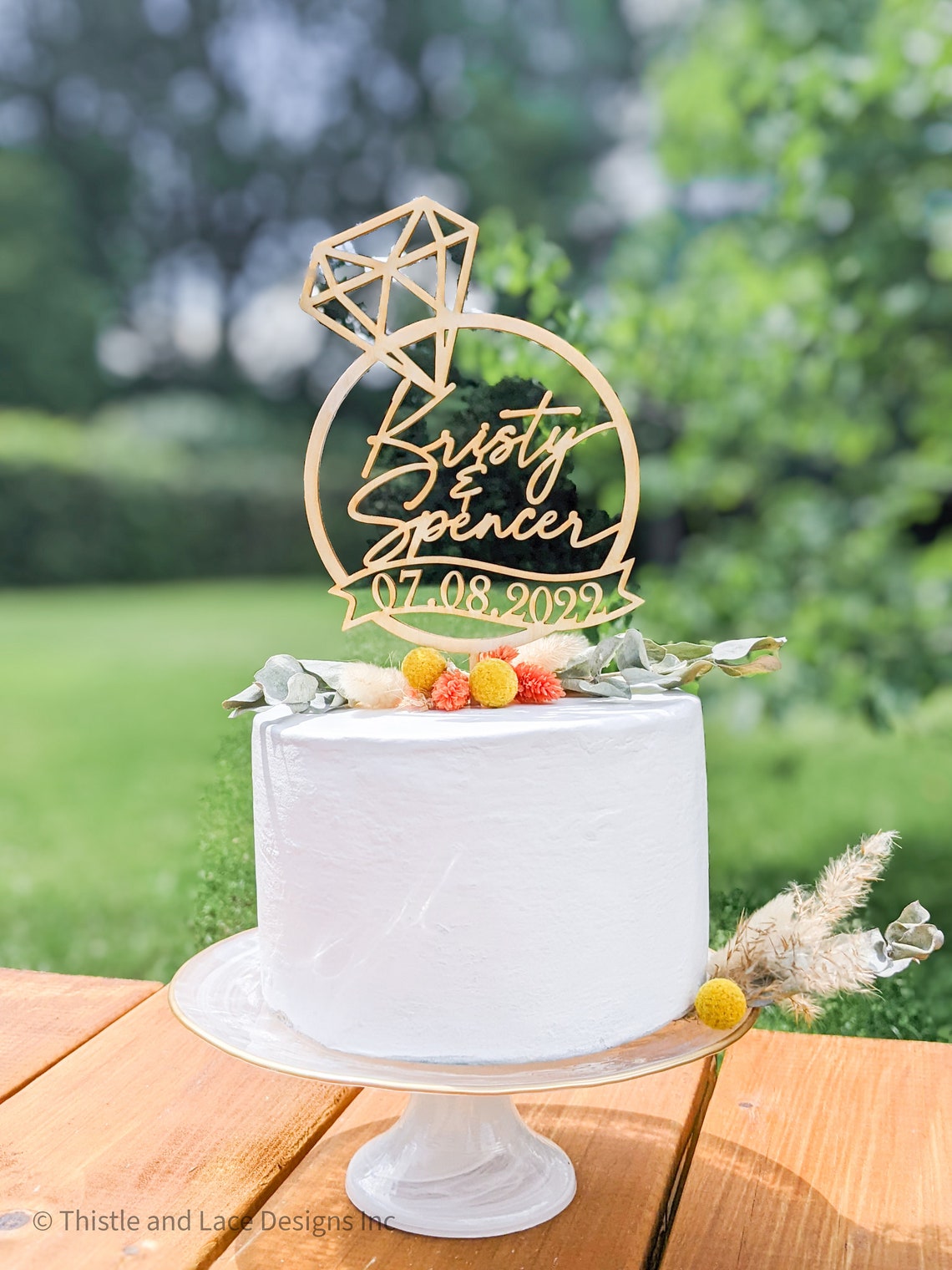 Personalized Engagement Cake Topper Engaged Cake Topper - Etsy