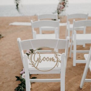 Rustic Bride and Groom Chair Sign, Wedding Chair Signs, Wood Sign ...