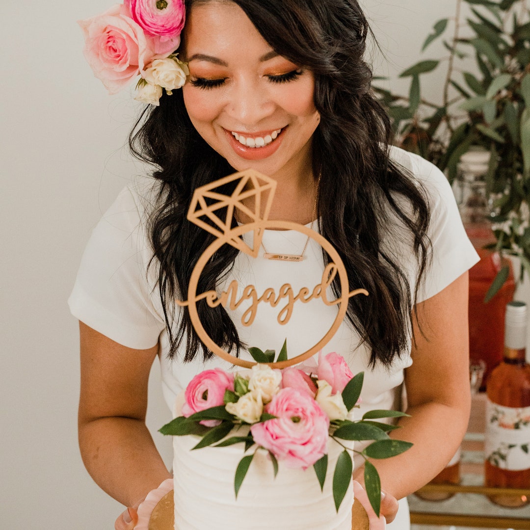 Engaged Cake Topper Engagement Cake Topper Engagement Party - Etsy Canada