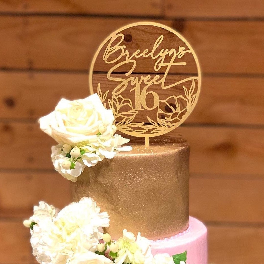 Sweet Sixteen Cake Topper, Sweet 16 Cake Topper, 16th Birthday Cake ...