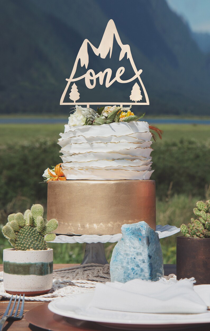 Mountain Cake Topper Custom first birthday cake topper 1st | Etsy