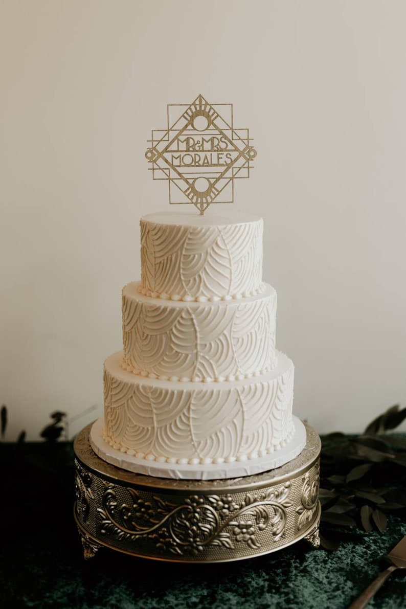 Custom Art Deco Cake Topper Vintage Wedding Cake Topper | Etsy