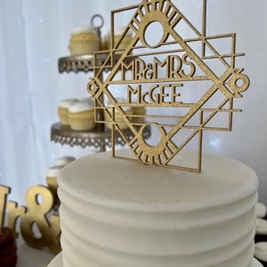 Custom Art Deco Cake Topper, Vintage Wedding Cake Topper, Spring ...