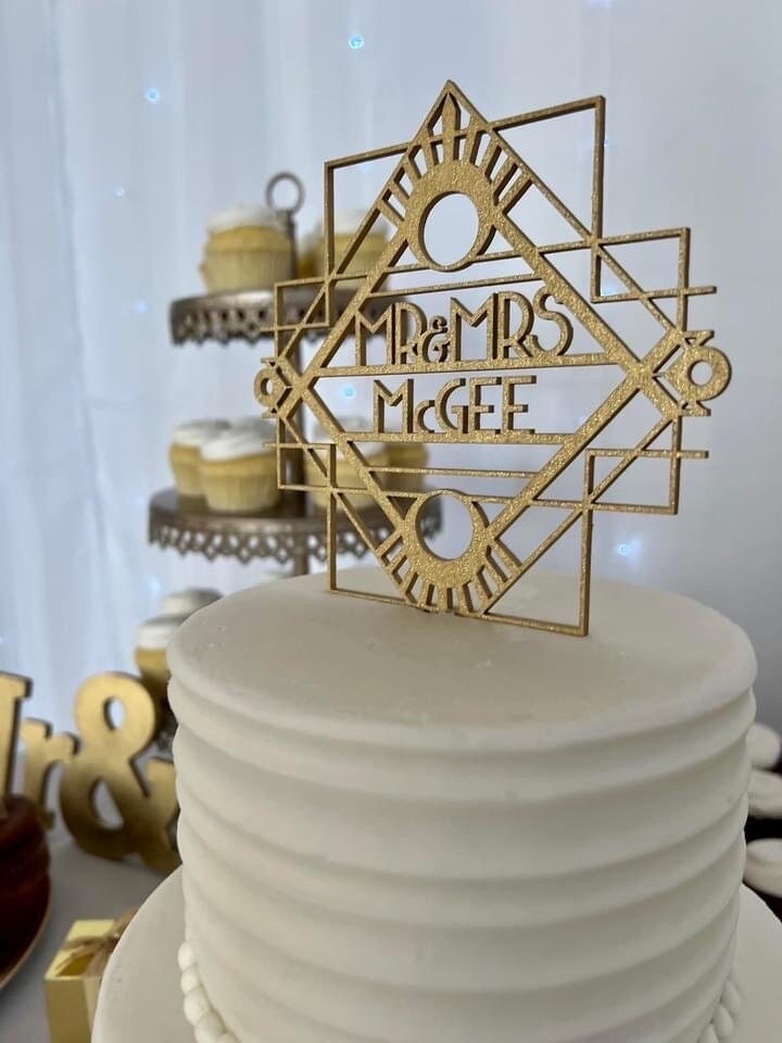 Custom Art Deco Cake Topper Vintage Wedding Cake Topper - Etsy UK