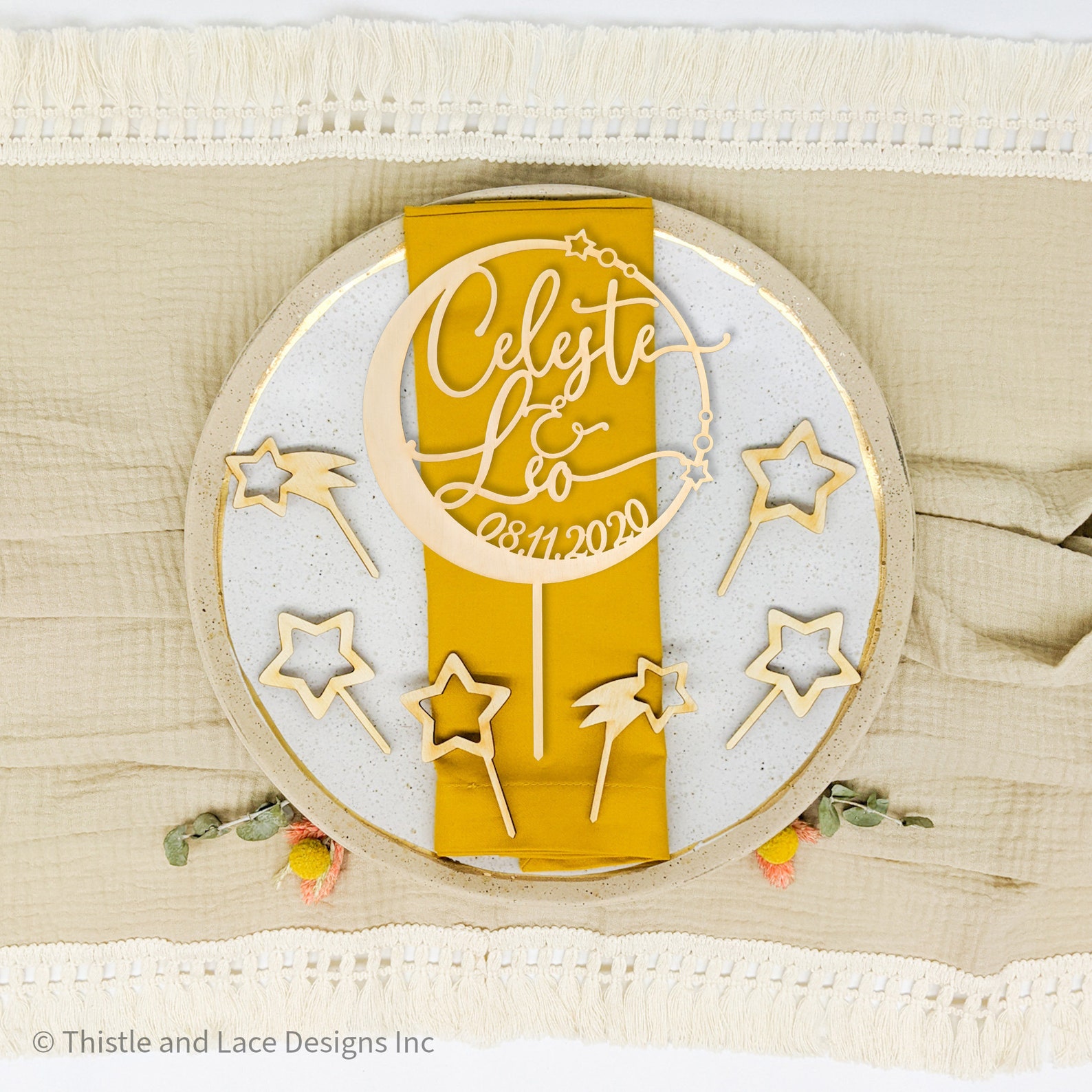 Custom Celestial Wedding Cake Topper Star Cake Topper Mr and - Etsy