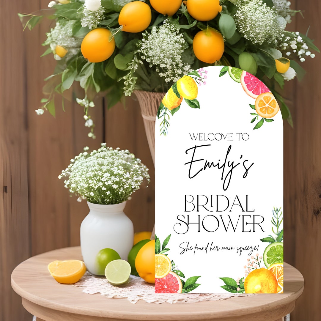 Sunny Citrus Bridal Welcome Sign Acrylic Baby Shower Decor Printed ...