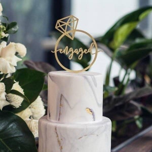 Engaged Cake Topper Engagement Cake Topper Engagement Party - Etsy Canada