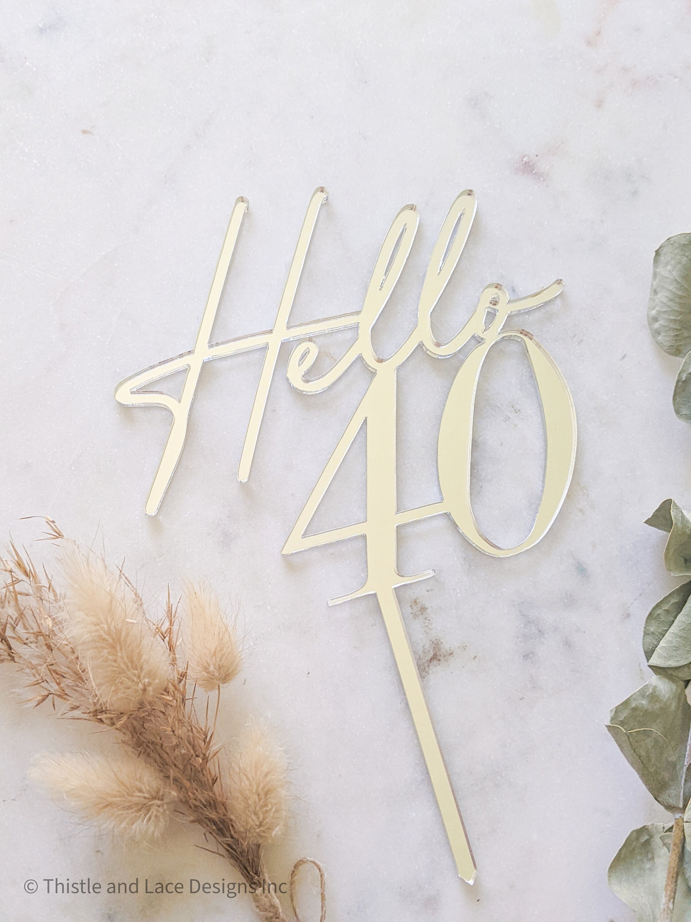 Hello 40 Cake Topper 40th Birthday Cake Topper Forty Cake - Etsy