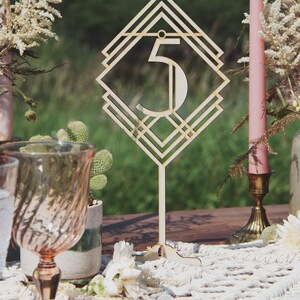 Art Deco Table Numbers, Art Deco, Wedding Table Numbers, Gold Table ...