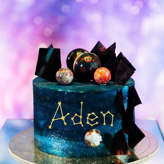 Customized Constellation Name Cake Topper Space Birthday | Etsy