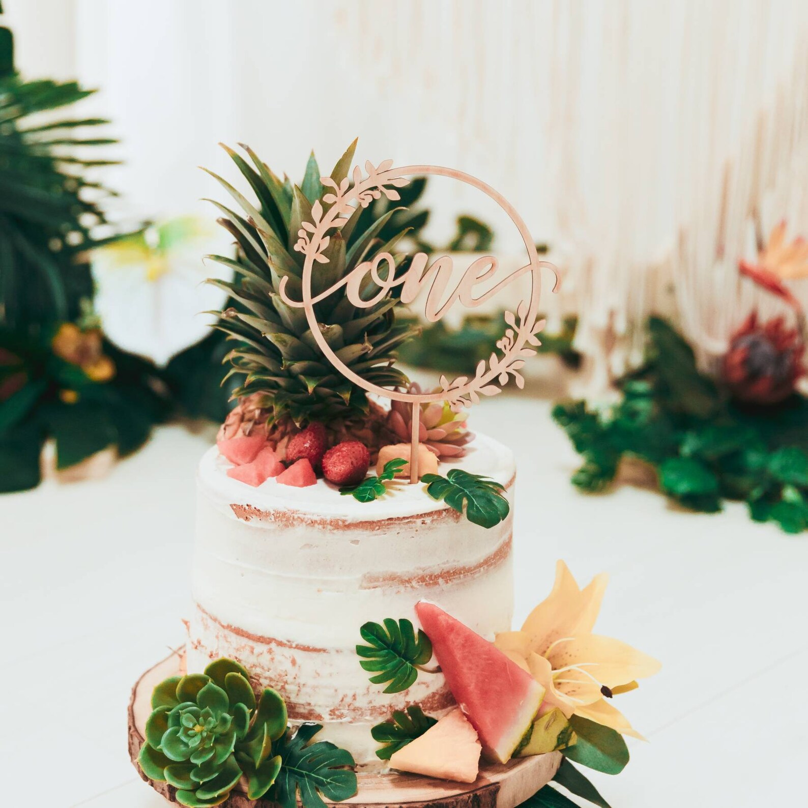 Custom First Birthday Cake Topper One Year Cake Topper First - Etsy