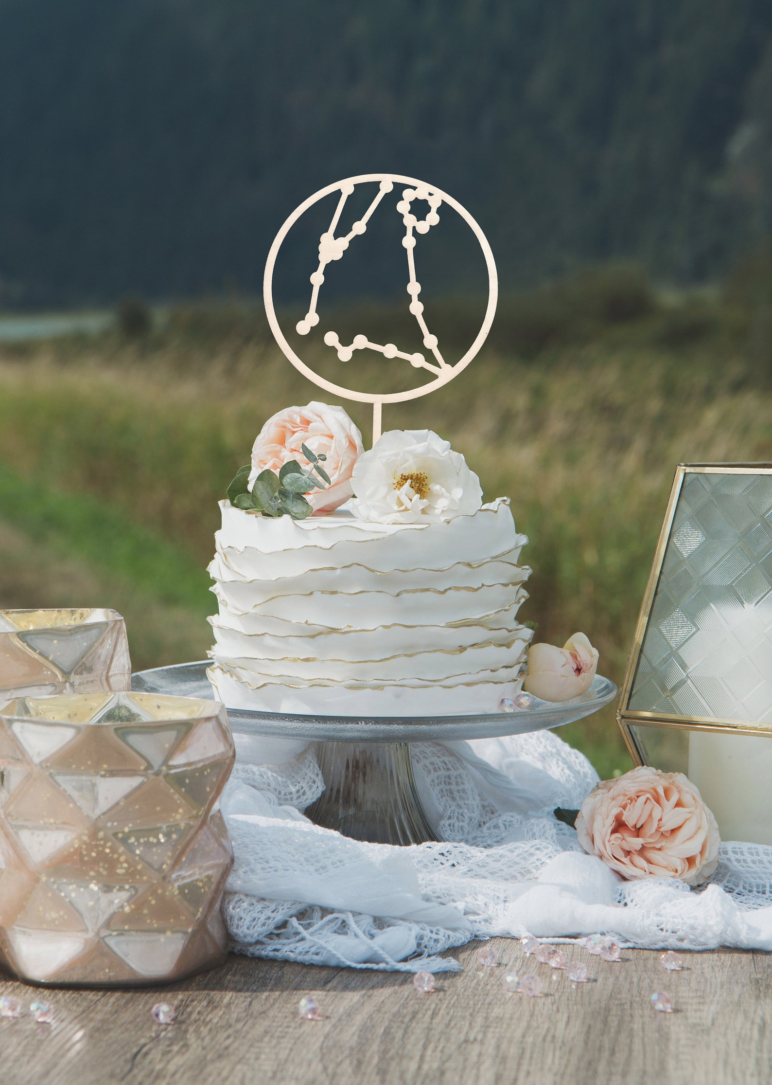 Celestial Wedding Cake Topper Constellation Wedding Cake - Etsy