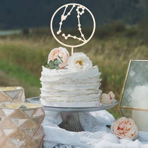 Celestial Wedding Cake Topper, Constellation Wedding Cake Topper, Space ...