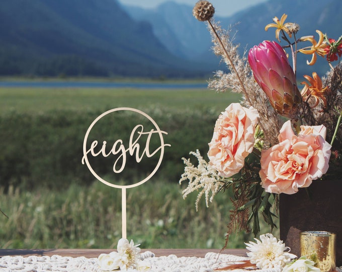 Mountain Table Numbers Wooden Table Numbers Rustic Wedding - Etsy
