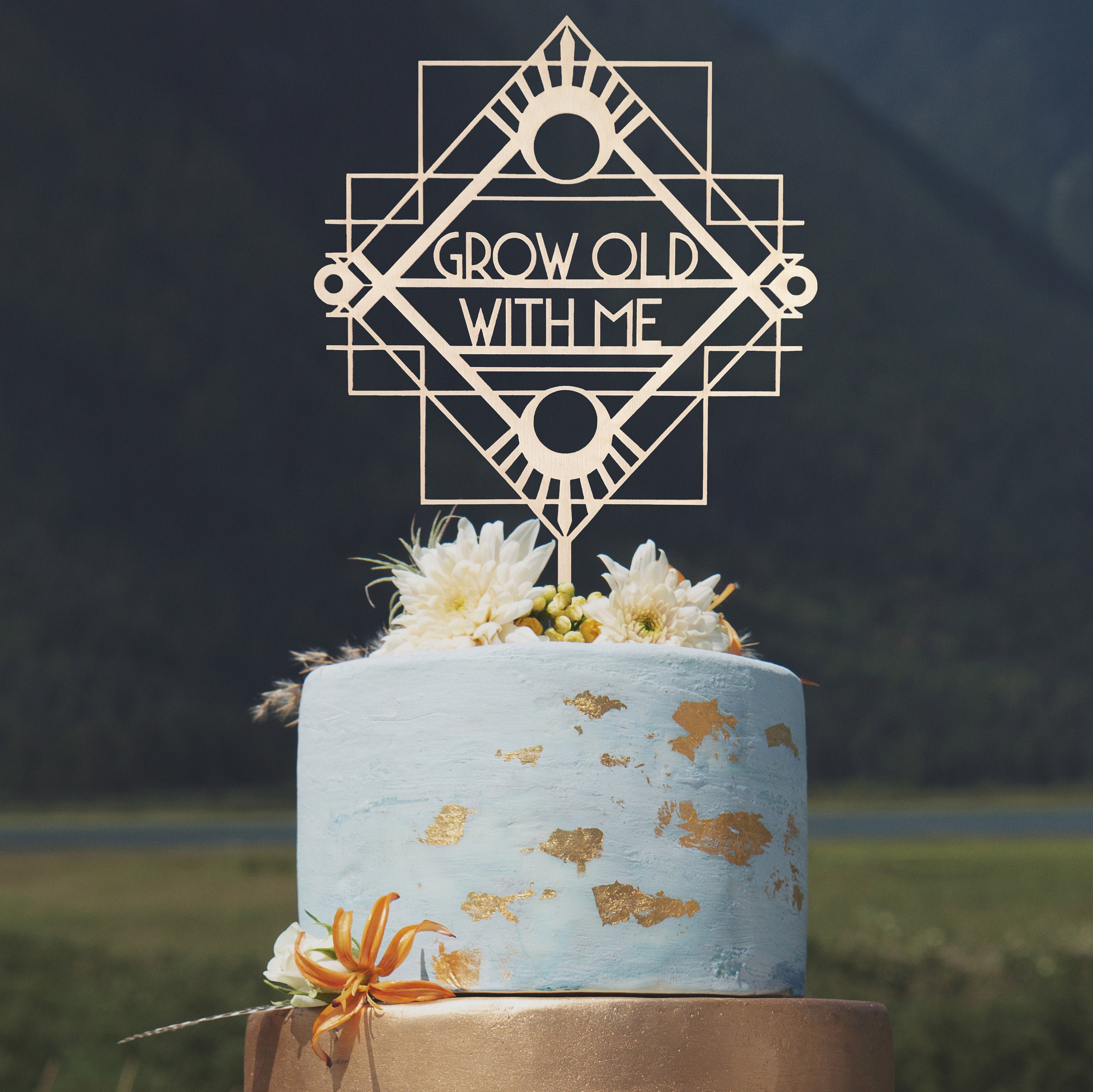 Grow Old With Me Art Deco Cake Topper Vintage Wedding Cake - Etsy Canada