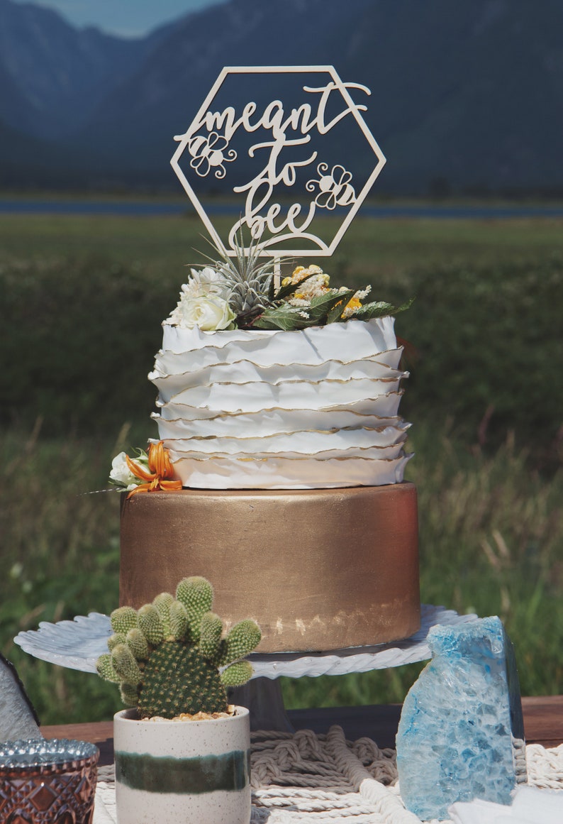 Meant to Bee Cake Topper Unique Wedding Cake Topper Bee | Etsy