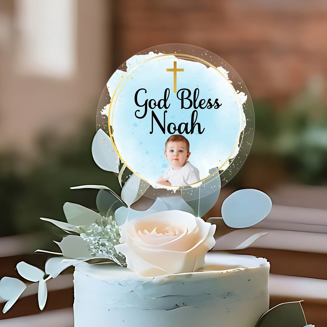 Baptism Cake Topper, God Bless Cake Topper, Baptism Decorations ...
