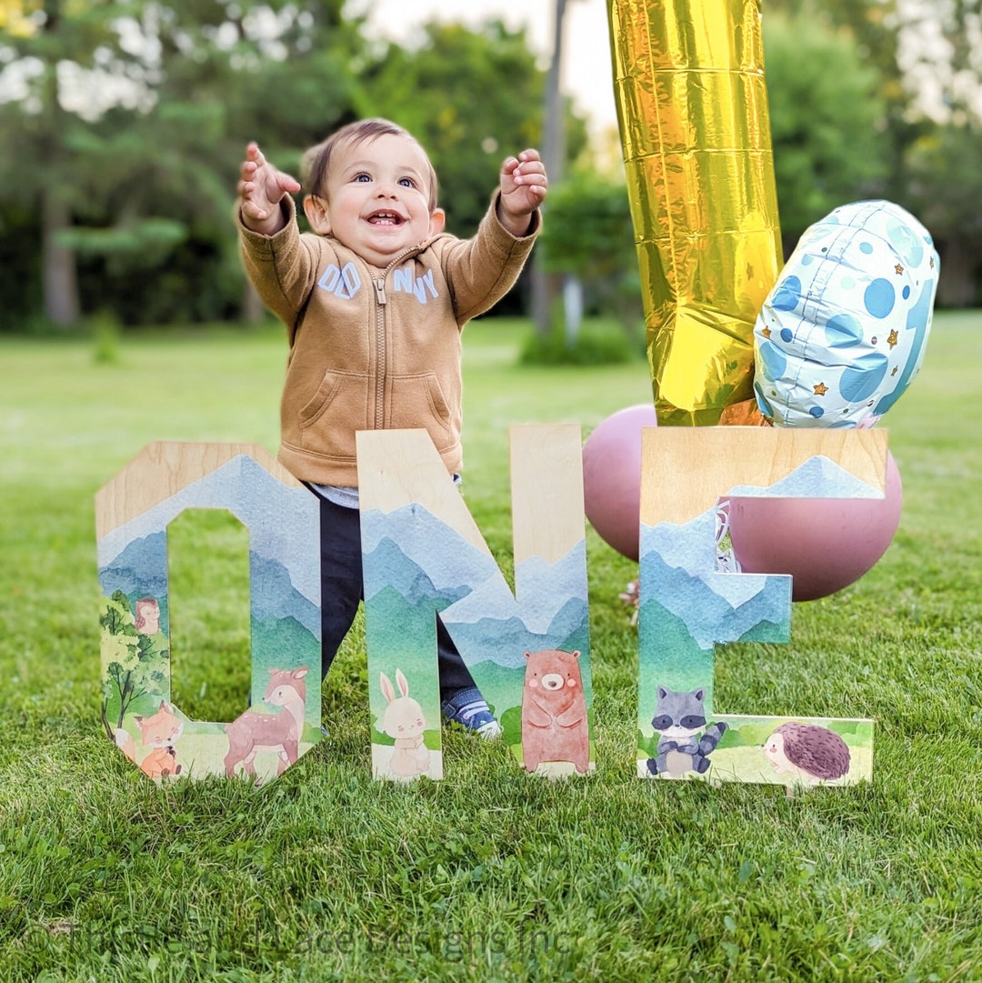 Printed 1st Birthday Yard Sign, ONE Letters, First Birthday Lawn Signs ...
