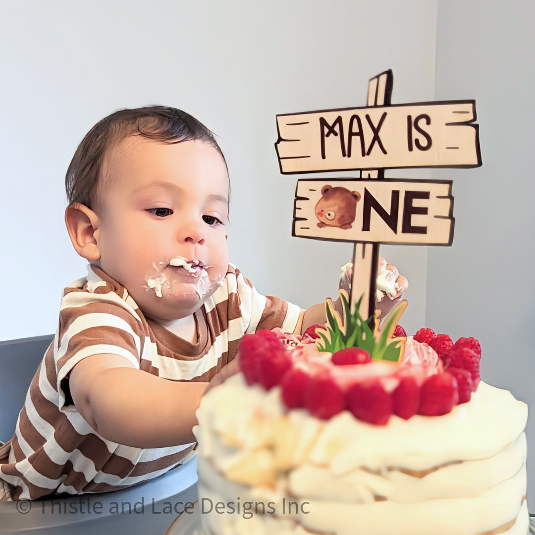 Woodland First Birthday Cake Topper 1st Birthday Cake Topper Woodland