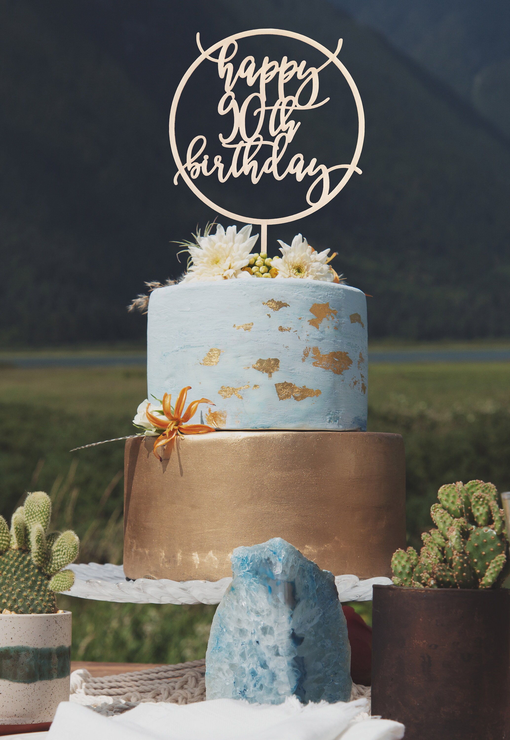 Happy 90th Birthday Cake Topper 90th Birthday Cake Topper - Word Ninety ...