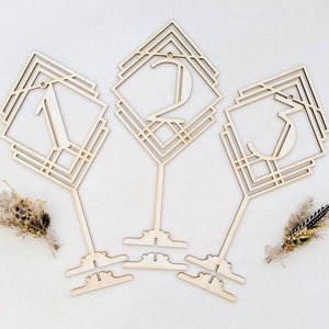 Art Deco Table Numbers, Art Deco, Wedding Table Numbers, Gold Table ...