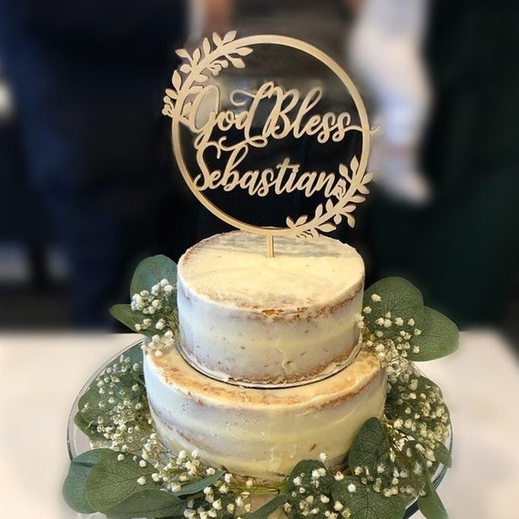 Baking & Cake Decoration rose gold topper Confirmation cake topper ...