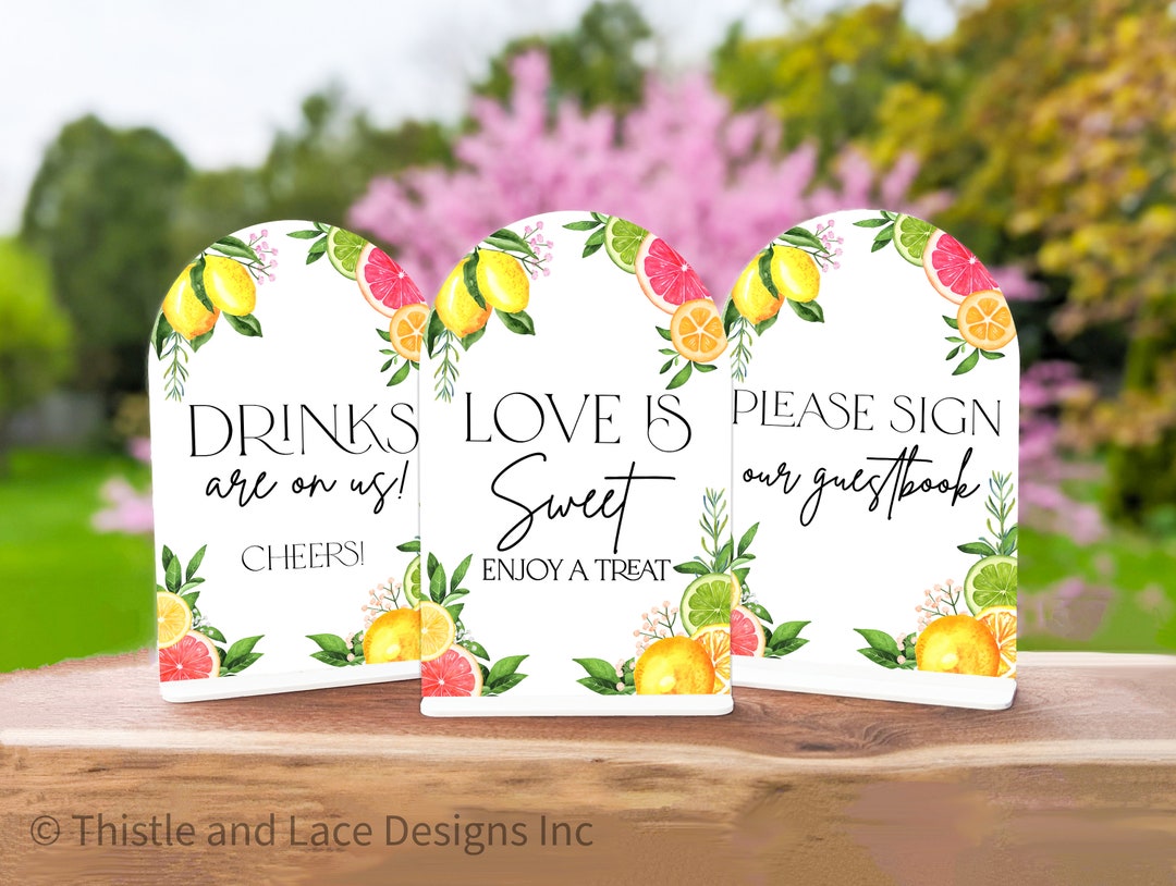 Citrus Acrylic Signs, Citrus Baby Shower Decor, Bridal Shower Decor ...
