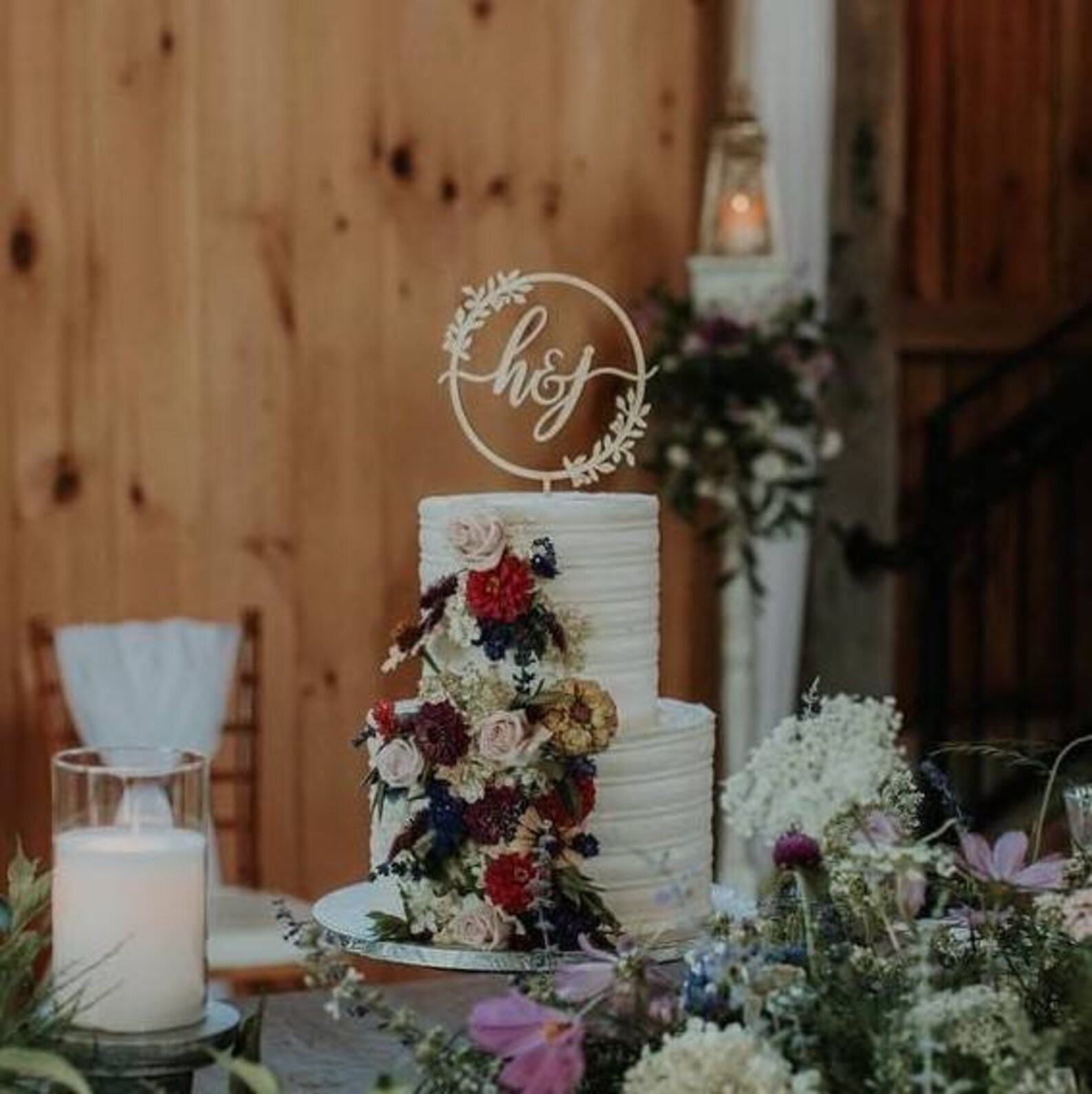 Rustic Wedding Cake Topper Custom Wedding Cake Topper - Etsy