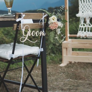 Bride and Groom Wedding Chair Signs Rustic Wedding Decor - Etsy Canada